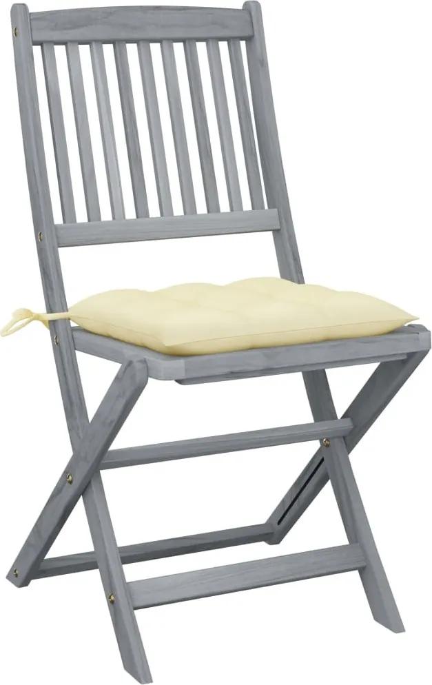 vidaXL Skládací zahradní židle s poduškami 2 ks masivní akáciové dřevo [3064553] Barva: Jasně zelená