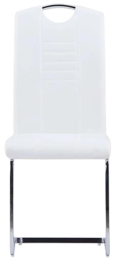 Konzolové jídelní židle 4 ks bílé umělá kůže,  281778