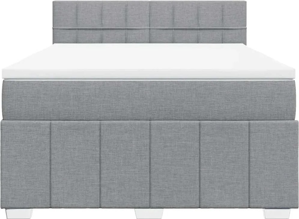 Box spring postel s matrací světle šedá 140 x 200 cm textil 3289391