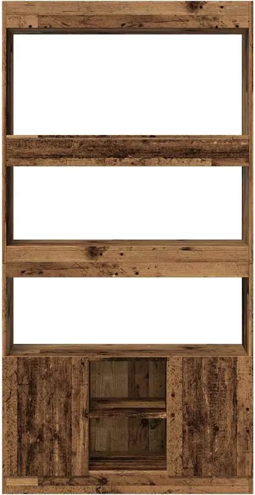 Skříň highboard old wood 92 x 33 x 180 cm kompozitní dřevo 3309625