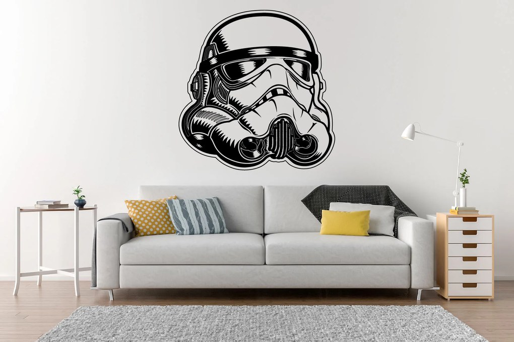 Lepy.cz Samolepka na zeď Star Wars - Stormtrooper Velikost (šířka x výška): 90x92cm, Barevná varianta: Ledová modrá