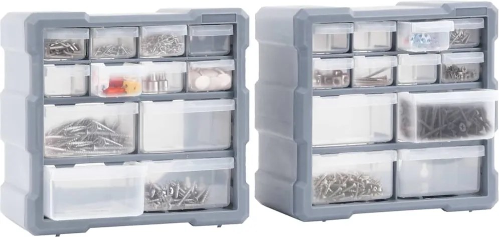Organizéry s 12 zásuvkami 2 ks 26,5 x 16 x 26 cm 147582