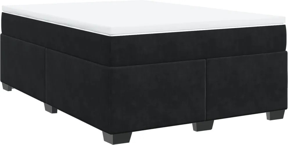 Box spring postel s matrací černá 140x200 cm samet 3285289