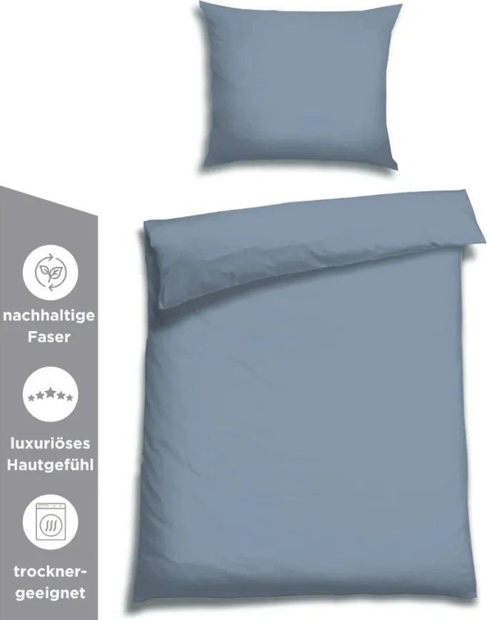 Florella Saténové povlečení Edel Tencel Denim s chladivým účinkem vystavené z prodejny Rozměr: 70x90 + 140x200 cm