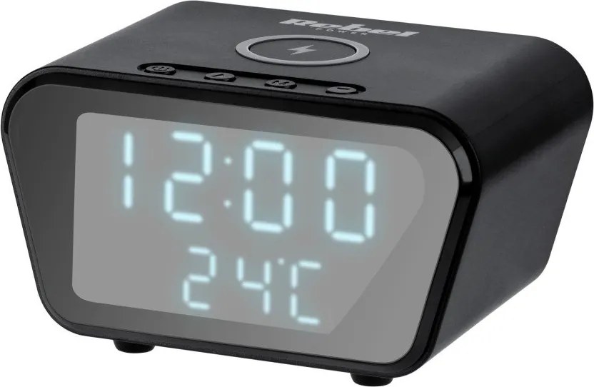 Digitální budík s indukční nabíječkou REBEL RB-6303-B, černá
