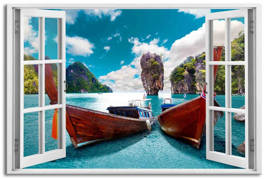 3D obraz okno Thajsko Velikost (šířka x výška): 120x80 cm