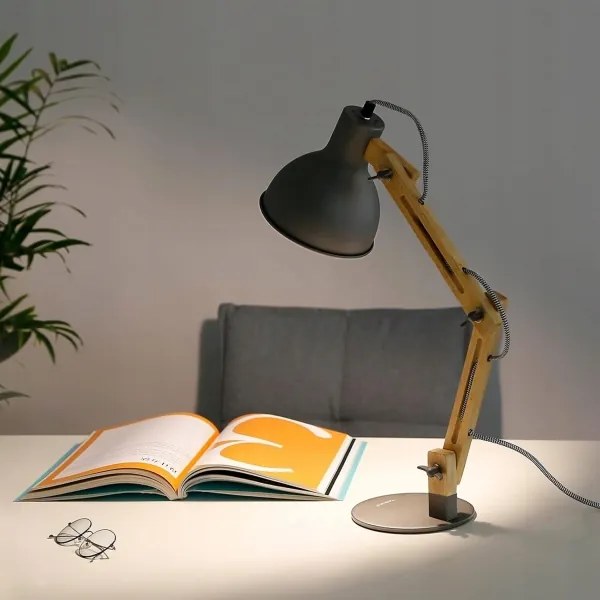 Stolní lampa 1xE27/40W/230V šedá