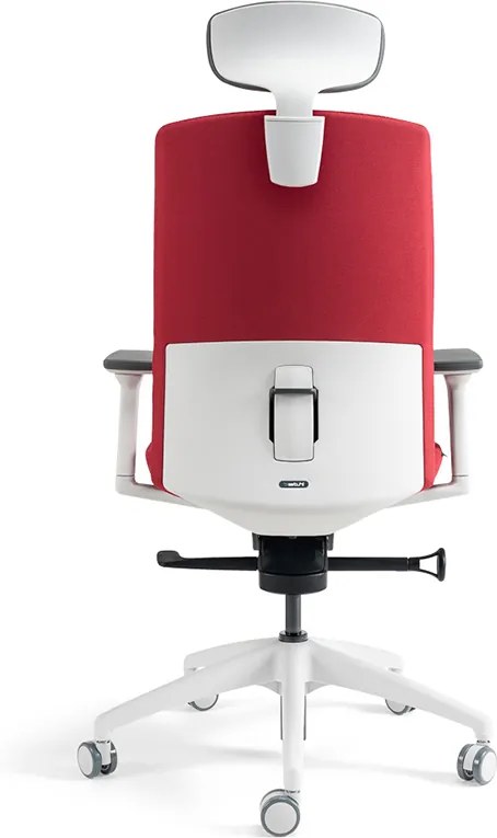 Kancelářská ergonomická židle BESTUHL J2 WHITE SP — více barev, s podhlavníkem Červená 202