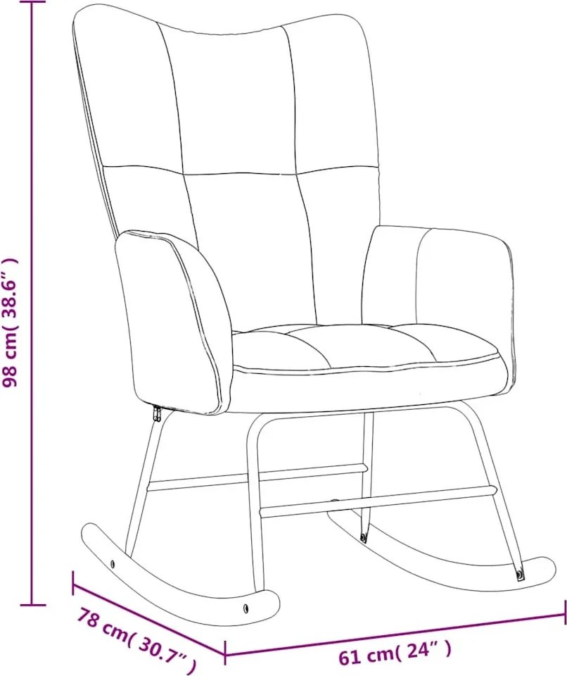 vidaXL Houpací křeslo samet [328140] Barva: Hnědá