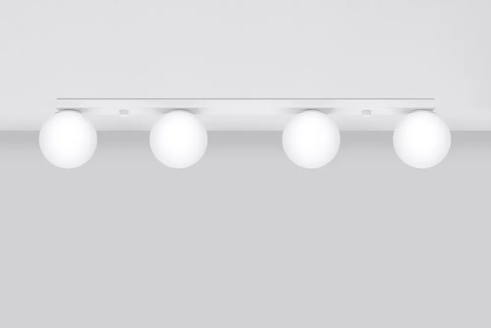 Bílé stropní svítidlo se skleněným stínidlem ø 12 cm Umerta – Sollux