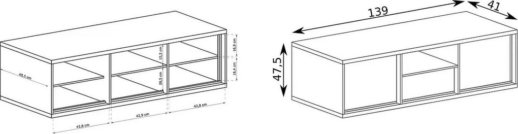 Casarredo - Komfort nábytek Televizní stolek PILETAS M-12 dub hickory