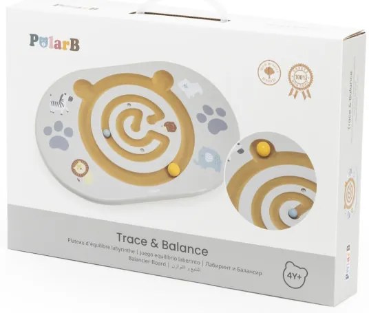 Dřevěná balanční deska s bludištěm Viga 44273 PolarB