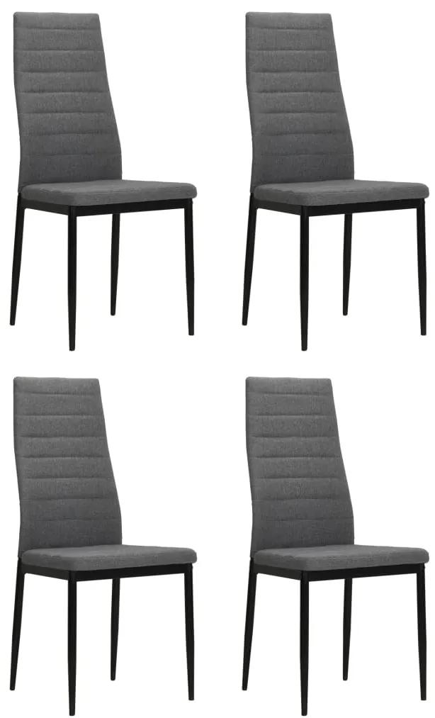 Jídelní židle 4 ks světle šedé textil,  246182