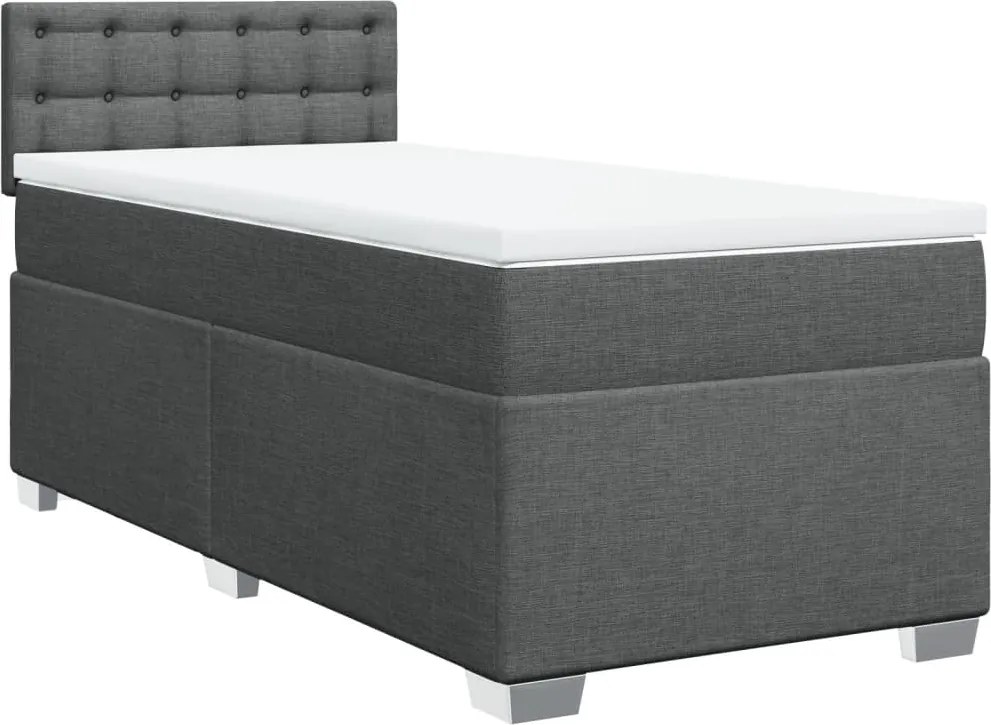 Box spring postel s matrací tmavě šedá 100 x 200 cm textil 3285814