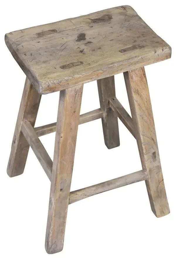Stolička z recyklovaného jilmového dřeva - 30*20*50cm