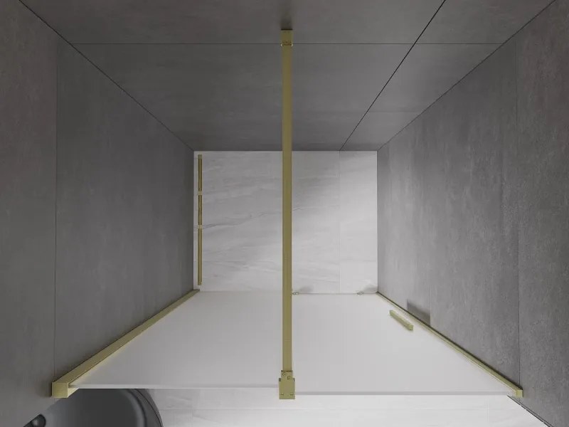 Mexen Velar, posuvné sprchové dveře do otvoru 90 cm, 8mm sklo námraza, zlatá matná, 871-090-000-31-55