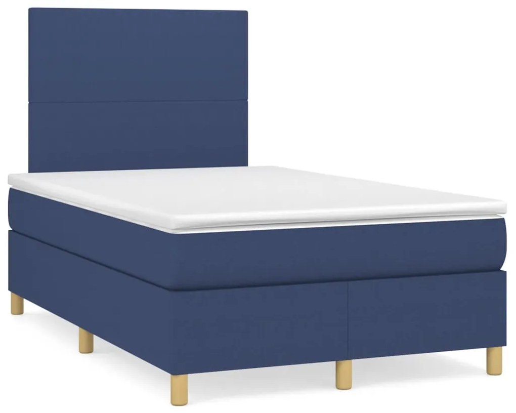 Box spring postel s matrací a LED modrá 120x190 cm textil,  3270238