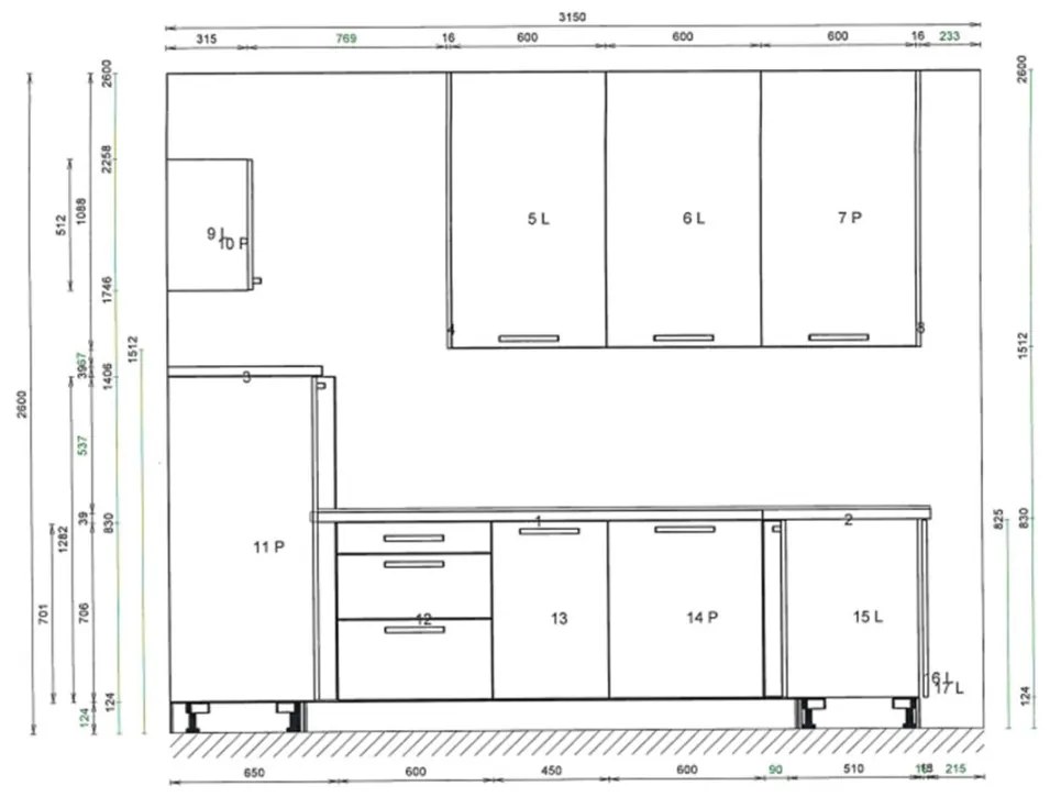 Sestava kuchyně České Budějovice - Roca - vystavený kus