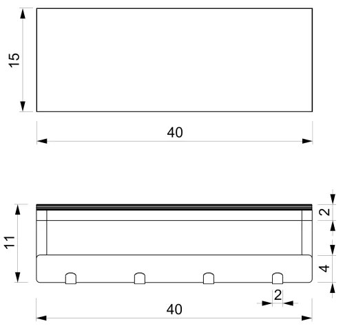 Nástěnný věšák na ručníky s policí 10x40 cm bílá