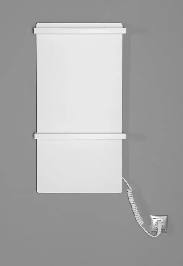Sapho Sapho, ELMIS Elektrický sušák ručníků 400x800mm, 120W, hliník, bílá matná, EB420