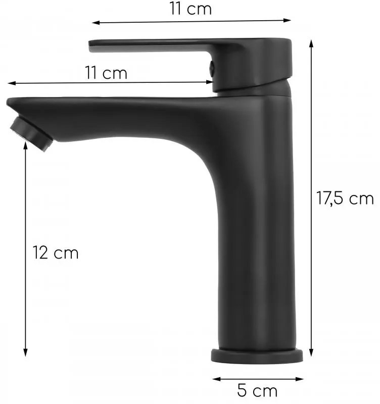 Erga Egra Hary, umyvadlová baterie, černá matná, ERG-YKA-BU.HARY24-BLK