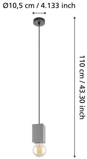 Eglo 43597 - Lustr na lanku PRESTWICK 1xE27/40W/230V