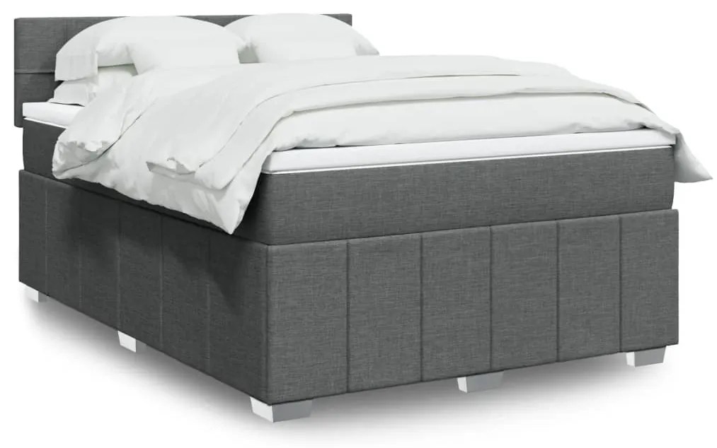 Box spring postel s matrací tmavě šedá 160x200 cm textil 3289420