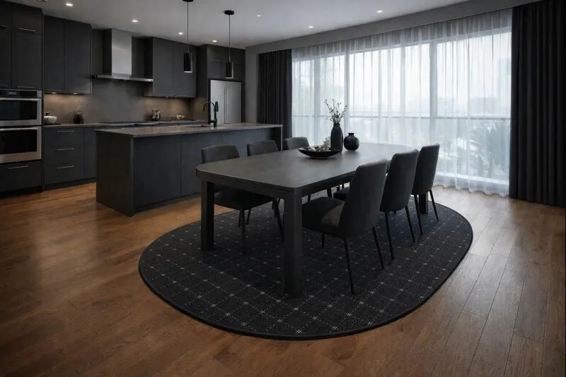 Vopi, Kusový koberec Udinese antracit ovál, 50x80, šedá, chodba / předsíň