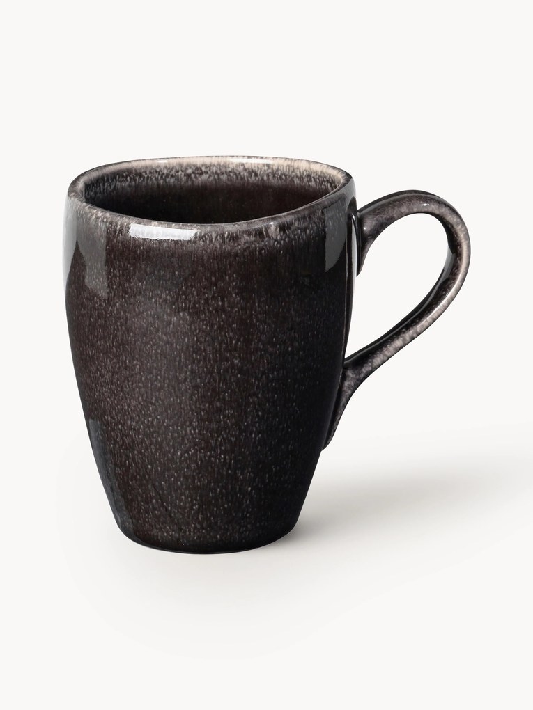 Sada ručně vyrobených hrnků Nordic Coal, 250 ml, 6 dílů