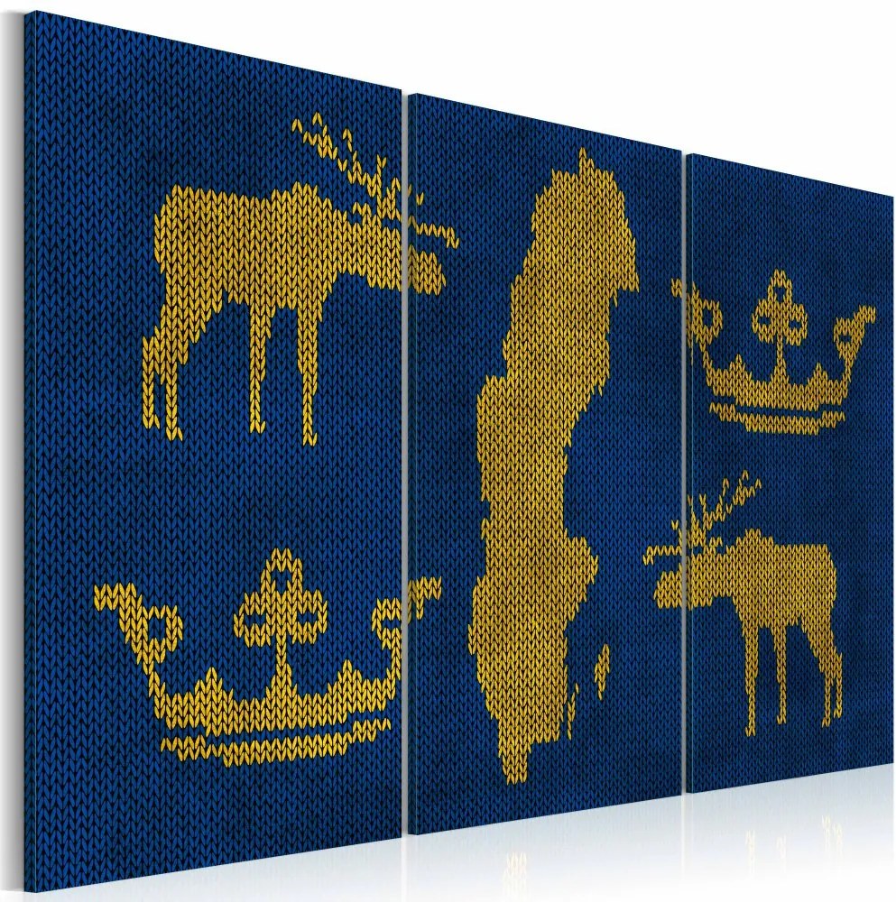 Obraz na plátně Bimago - The Kingdom of Sweden - triptych 60x40 cm