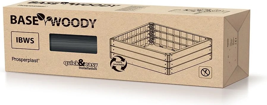 PROSPERPLAST Vyvýšený záhon BASE WOODY ECO WOOD 75,6 cm, naturo ECO