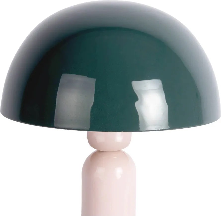 Tmavě zelená/světle růžová kovová stolní lampa (výška 30 cm) Firenze round – Leitmotiv