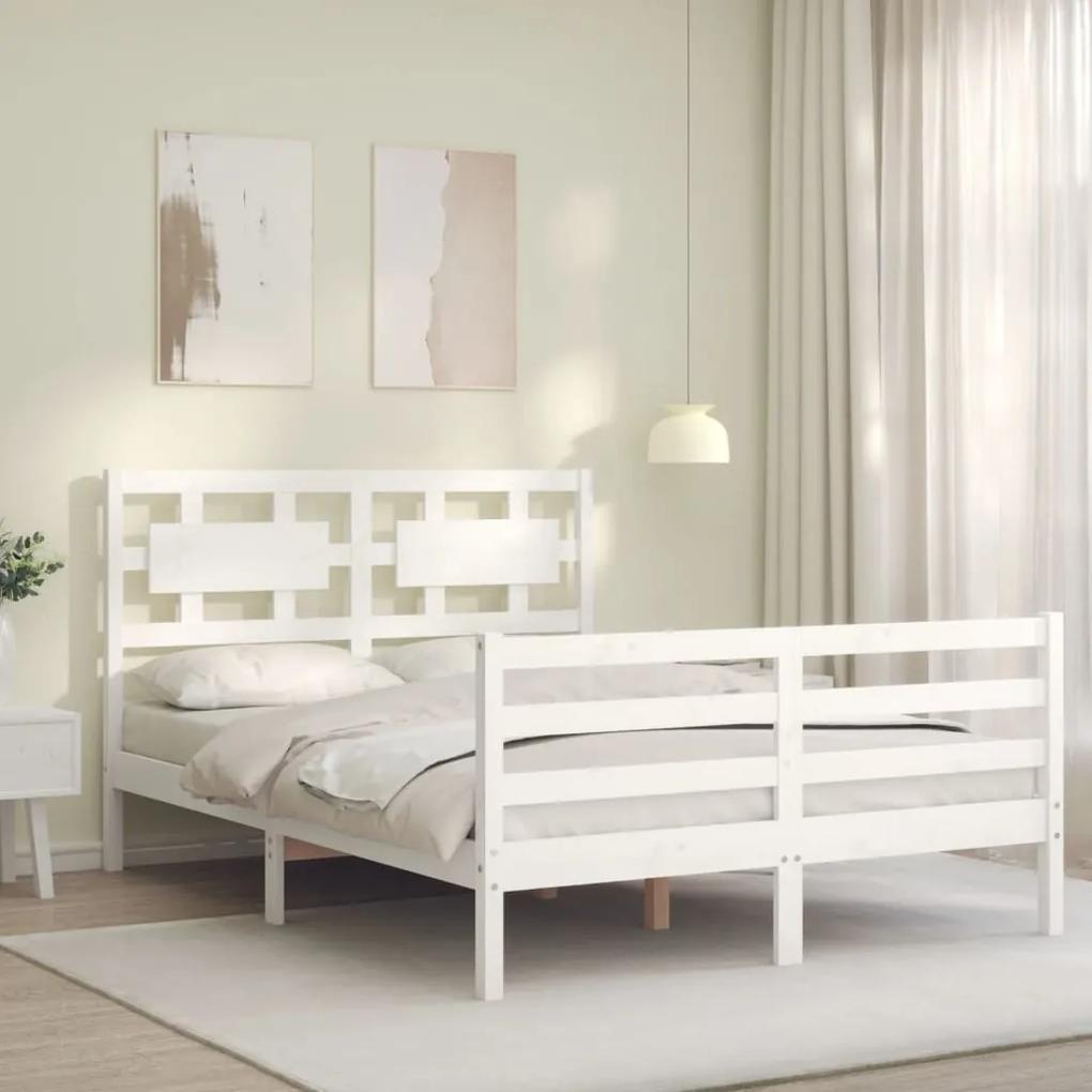 vidaXL Rám postele s čelem 120 x 200 cm masivní dřevo [3194437] Barva: Přírodní