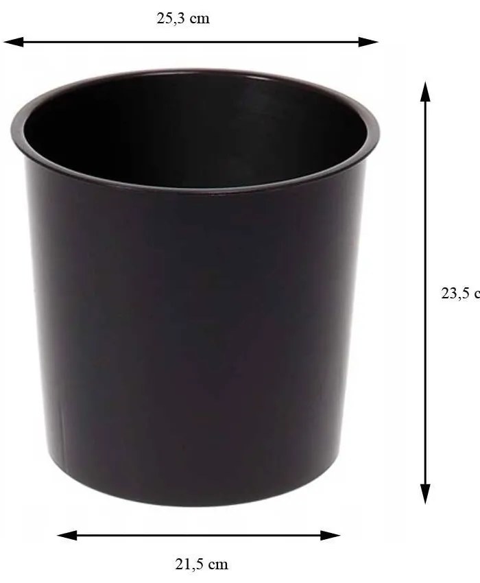PLASTOVÝ KVĚTINÁČ STRIPPED ECO 42X25 CM ANTRACITOVÁ