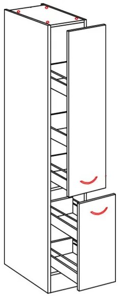 Vysoká kuchyňská skříň Avila AHS30, dub lancelot/krémová, šířka 30 cm