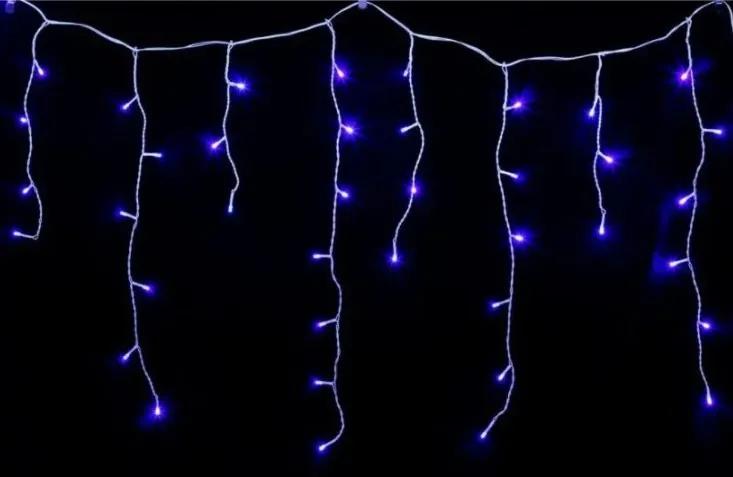 Venkovní LED vánoční závěs - modrá, se záblesky, propojovatelný, různé délky na výběr Délka světelné části + délka přívodního kabelu a počet LED: 10m…