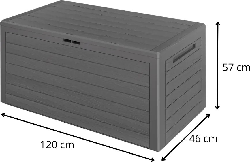 Zahradní úložný box Mosley 280 L šedý
