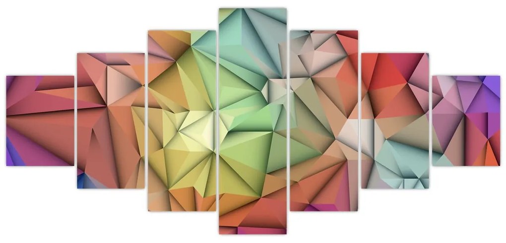 Obraz - Polygonální abstrakce (210x100 cm)