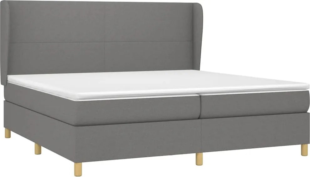 Box spring postel s matrací tmavě šedá 200x200 cm textil 3128390