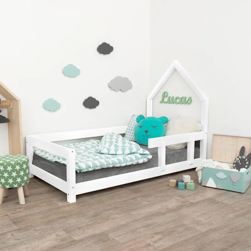 Benlemi Dětská postel domeček POPPI s bočnicí vpravo Barva: Petrolejová, Rozměr: 120 x 200 cm