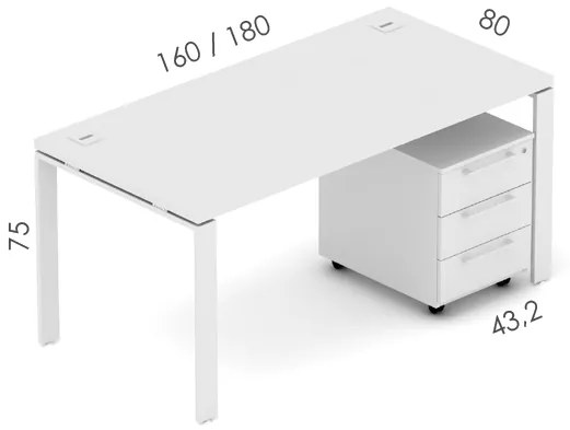 NABYTEK-DESIGNOVY.CZ - DEBZ9U - Kancelářská sestava EPIC Z9 U, volitelná délka stolu 160/180cm, dub/černá