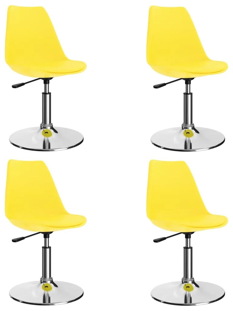 324208 vidaXL Otočné jídelní židle 4 ks žluté umělá kůže