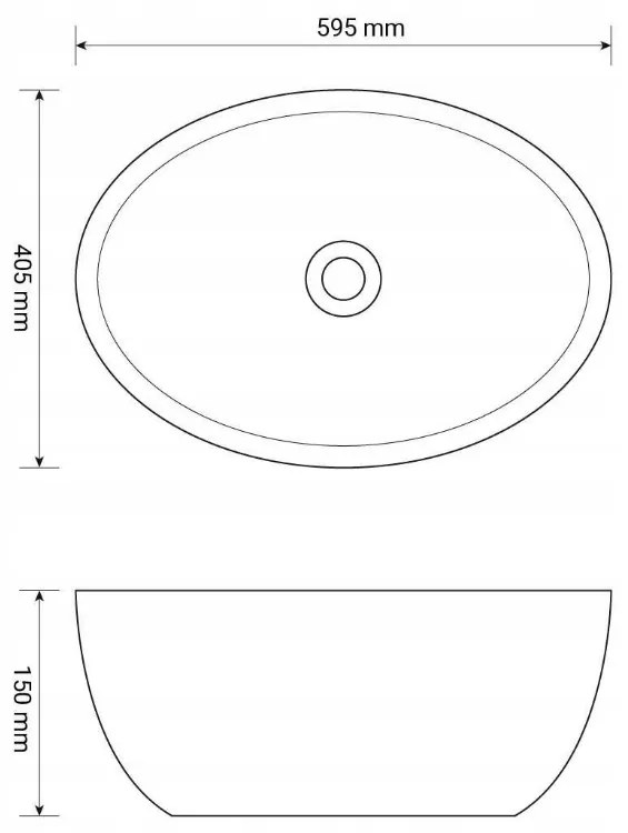 Hagser Gisela keramické umyvadlo na desku 60x41 cm, bílá, HGR80000040