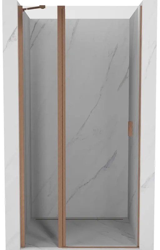 Mexen Otevírací sprchové dveře MIST (1d+1s) 100x200 cm 6mm broušená měď, průhledné, 8A4-100-000-65-00