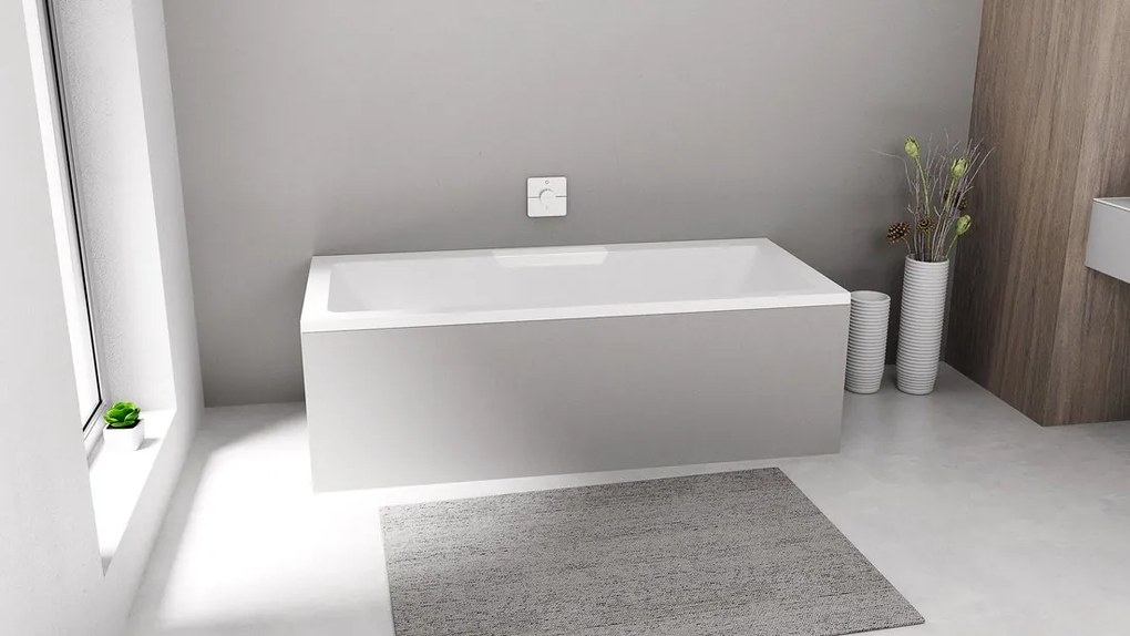 Polysan Cascata obdélníková vana 185 x 85 cm kaskáda bílá akrylát bílá 73836.101