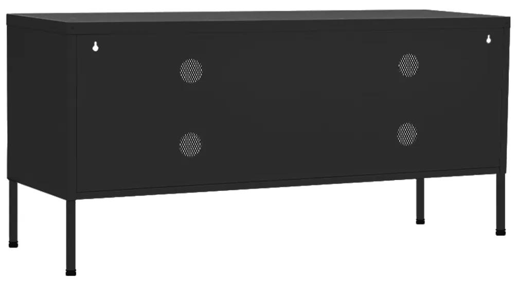 TV skříňka černá 105 x 35 x 50 cm ocel