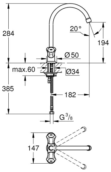 GROHE 31831001 - Dřezová baterie COSTA L lesklý chrom