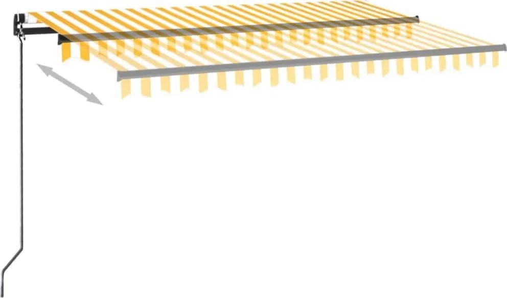 vidaXL Ručně zatahovací markýza 400 x 350 cm [3069178] Barva: Žluto-bílá