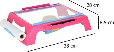 KIK Kreslicí stůl s projektorem růžová / LED projektor / 12 pastelek a