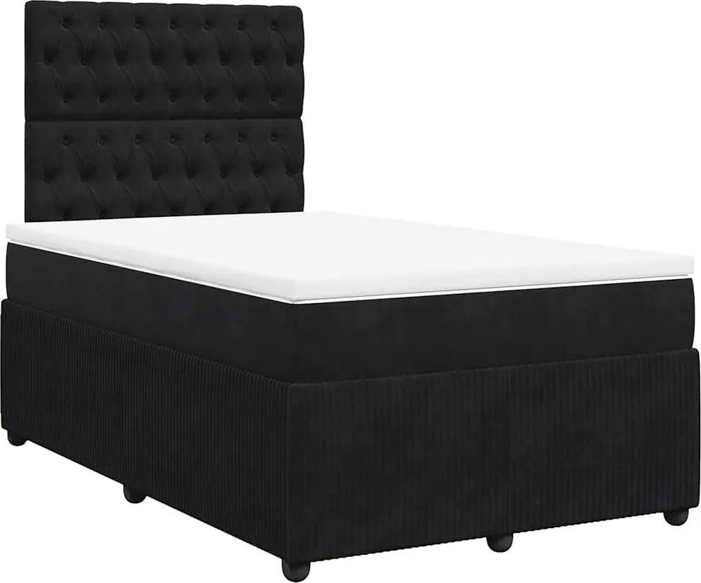 Box spring postel s matrací černá 120 x 190 cm samet 3294594
